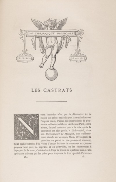 Les castrats | Revue La chronique musicale #54